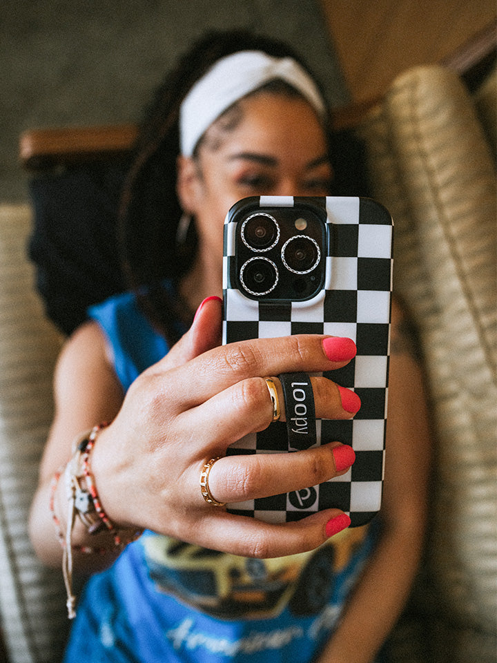 Loopy Cases - Black & White Checkered – Loopy®Cases