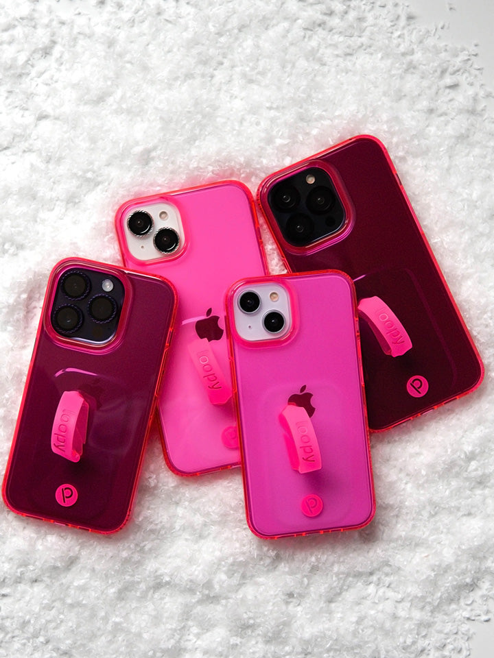 Loopy Cases - Clear Neon Pink – LoopyCases®