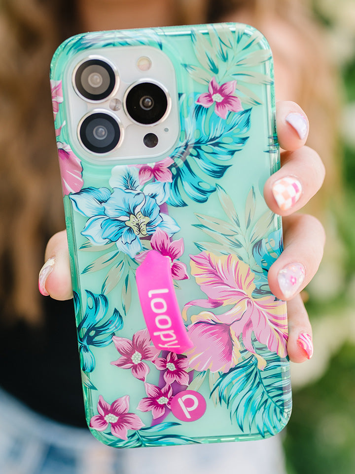 Loopy Cases - Clear Sea Glass Floral – Loopy®Cases